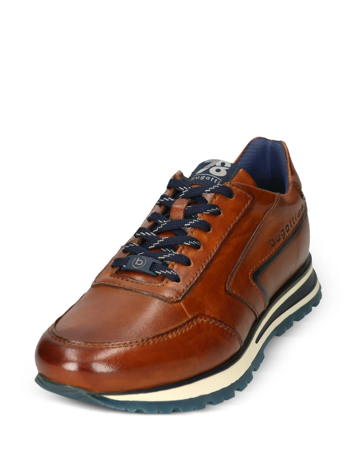 Кроссовки Bugatti Panelled leather sneakers, размер 44, коричневый/серый/оранжевый — фото 1