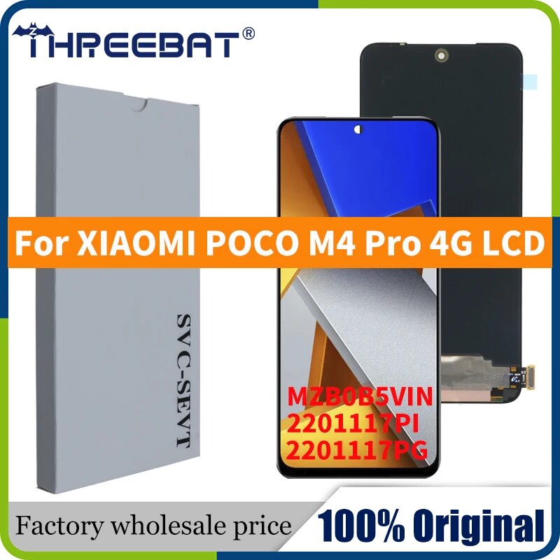 6,43 "оригинальный ЖК-дисплей для Xiaomi Poco M4 Pro 2201117PI 2201117PG MZB0B5VIN, OLED No Frame