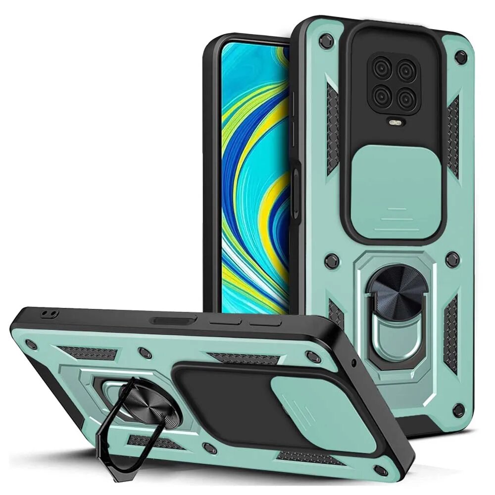 Чехол на Redmi Note 9, dark green, противоударный