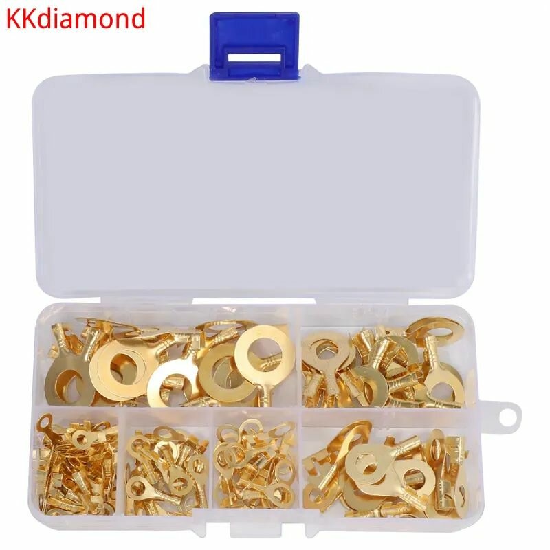 Медные кольцевые наконечники для проводов M3-M10, комплект 150 шт — латунные обжимные клеммы для авто, электроники