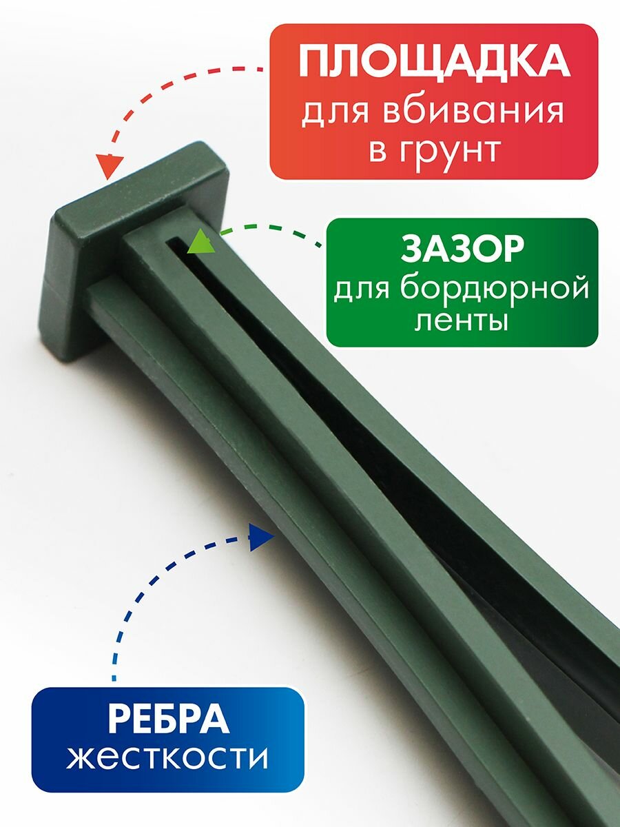 Колышки для бордюрной ленты, колышки 10 шт
