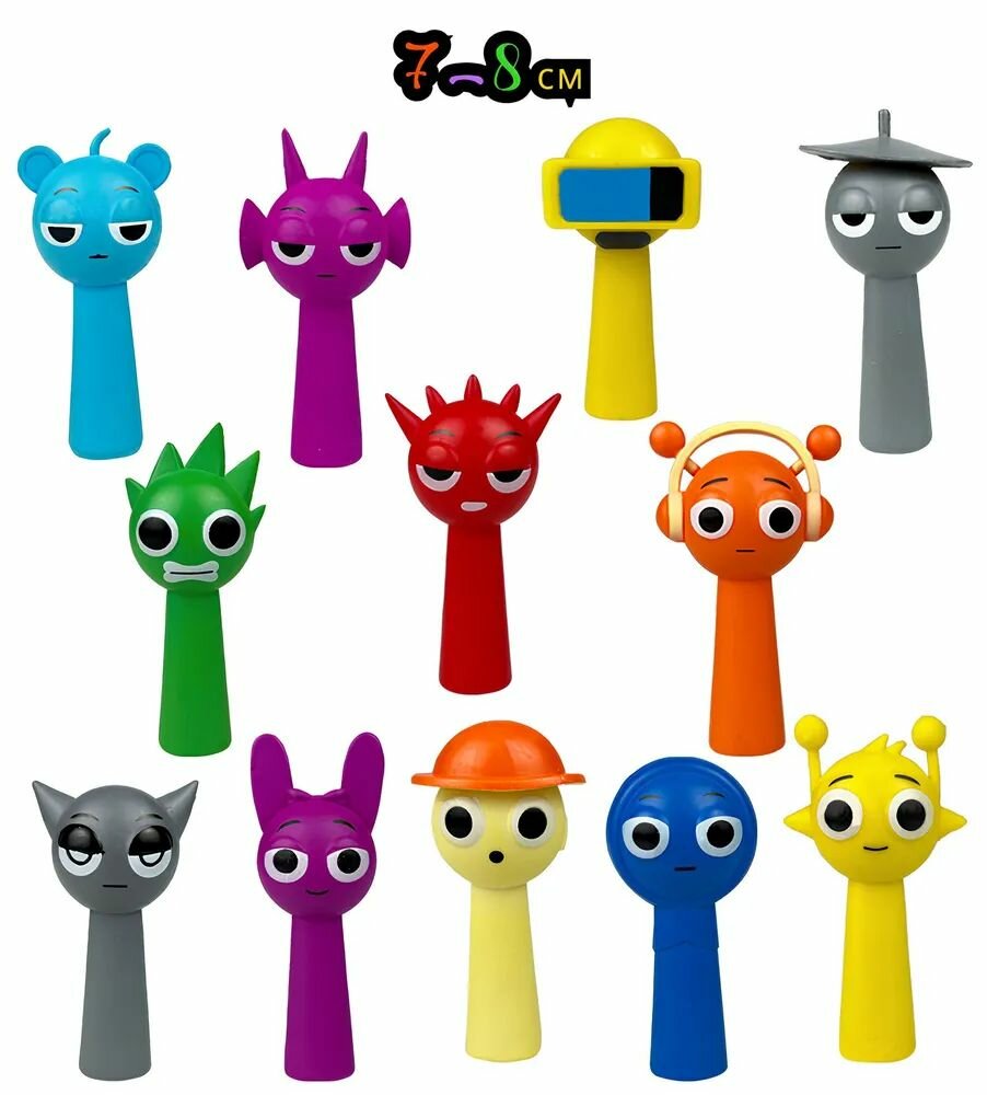 Набор фигурок Спрунки / Sprunki Incredibox 12шт (7-8см, пакет)