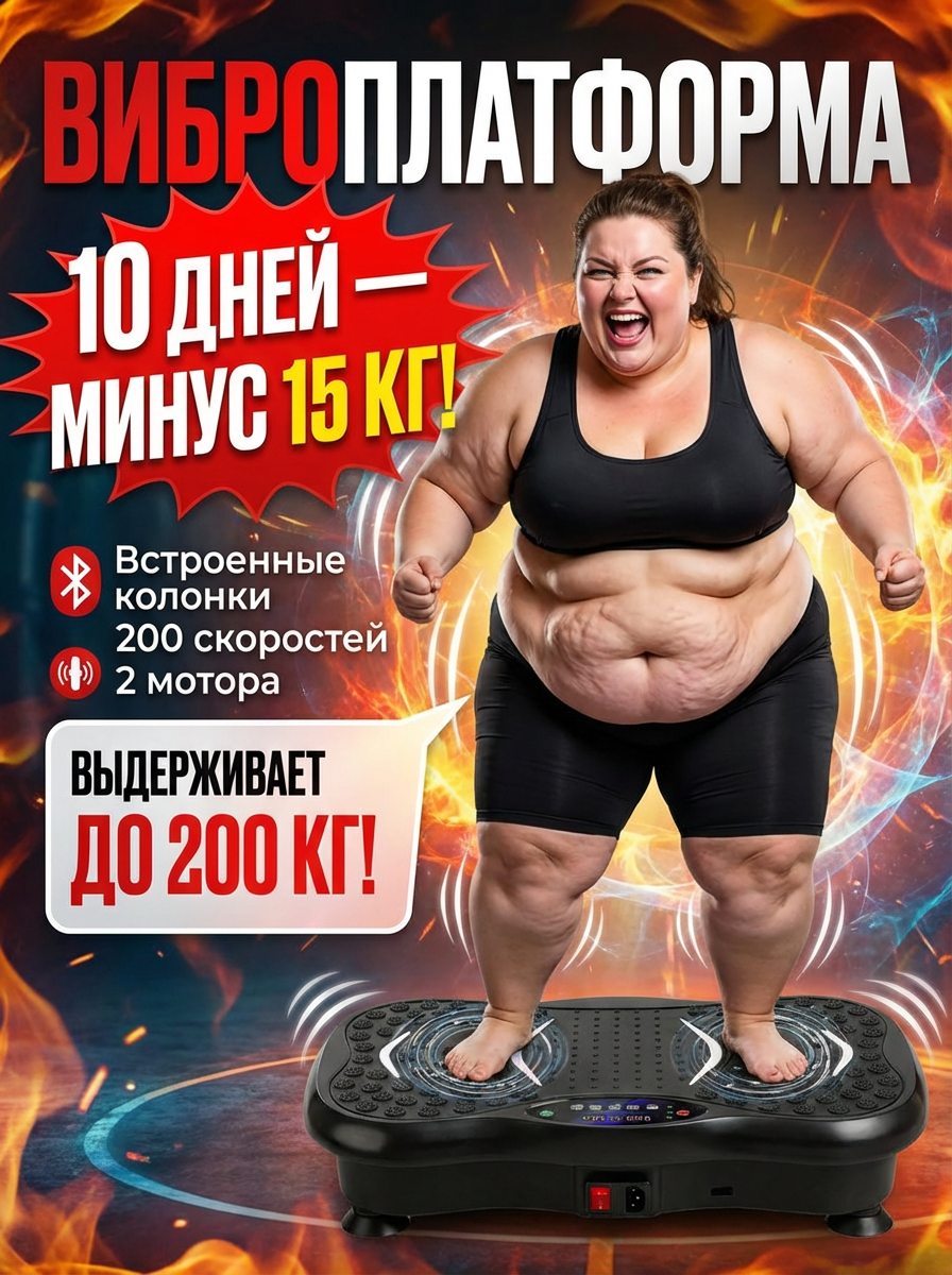Виброплатформа для похудения, С блютуз, регулировка амплитуды, до 200кг, 49программ
