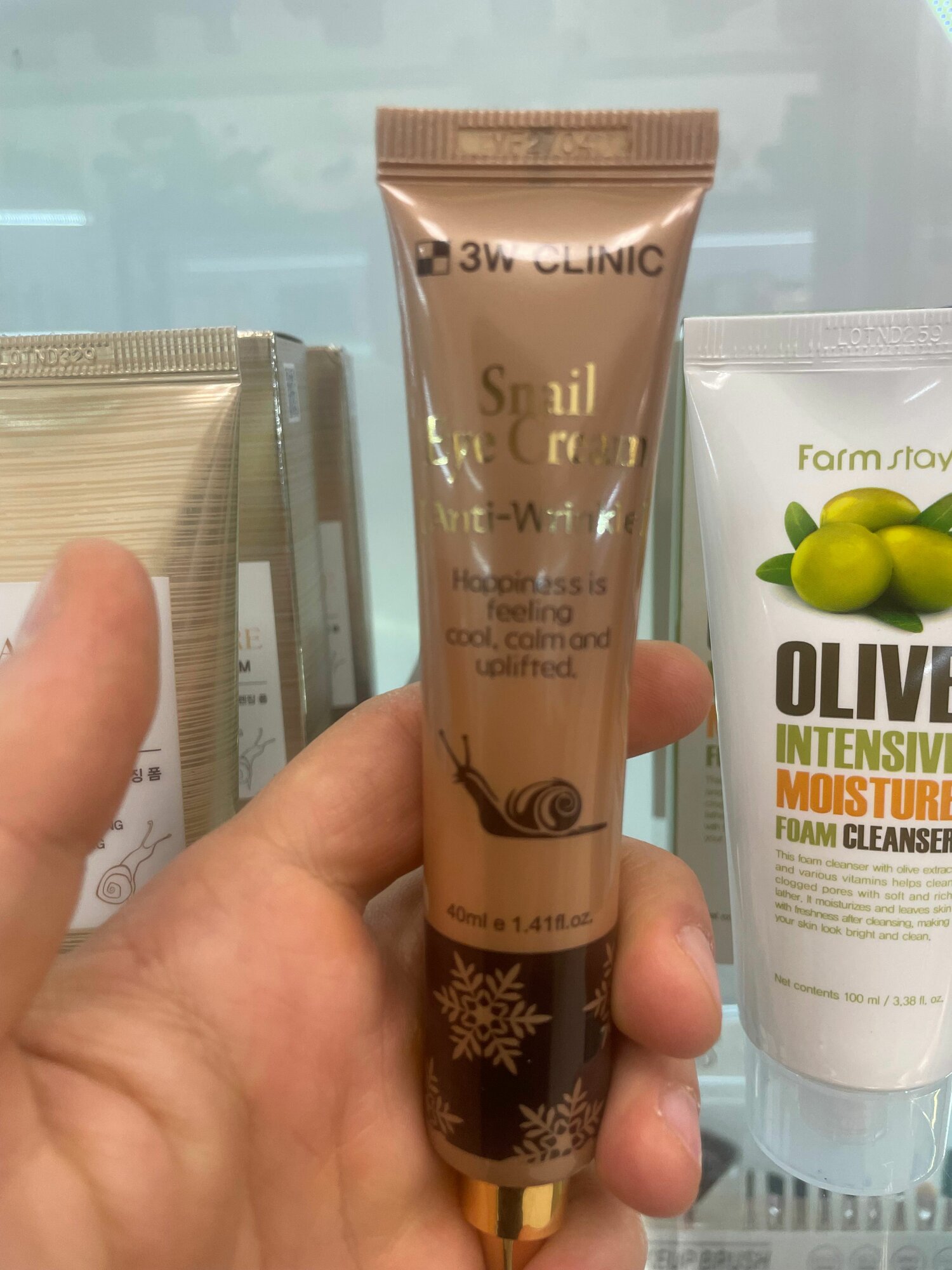 3W Clinic Snail Eye Cream Anti-Wrinkle корейский антивозрастной крем для кожи вокруг глаз с муцином улитки
