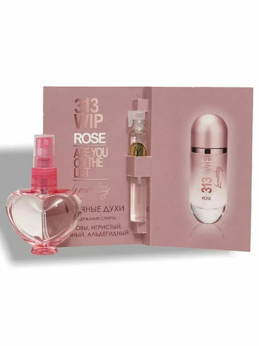 Lemontay 105, духи женские 313 wip rose, флакон с распылителем 25 мл + подарок масляные духи 3 мл