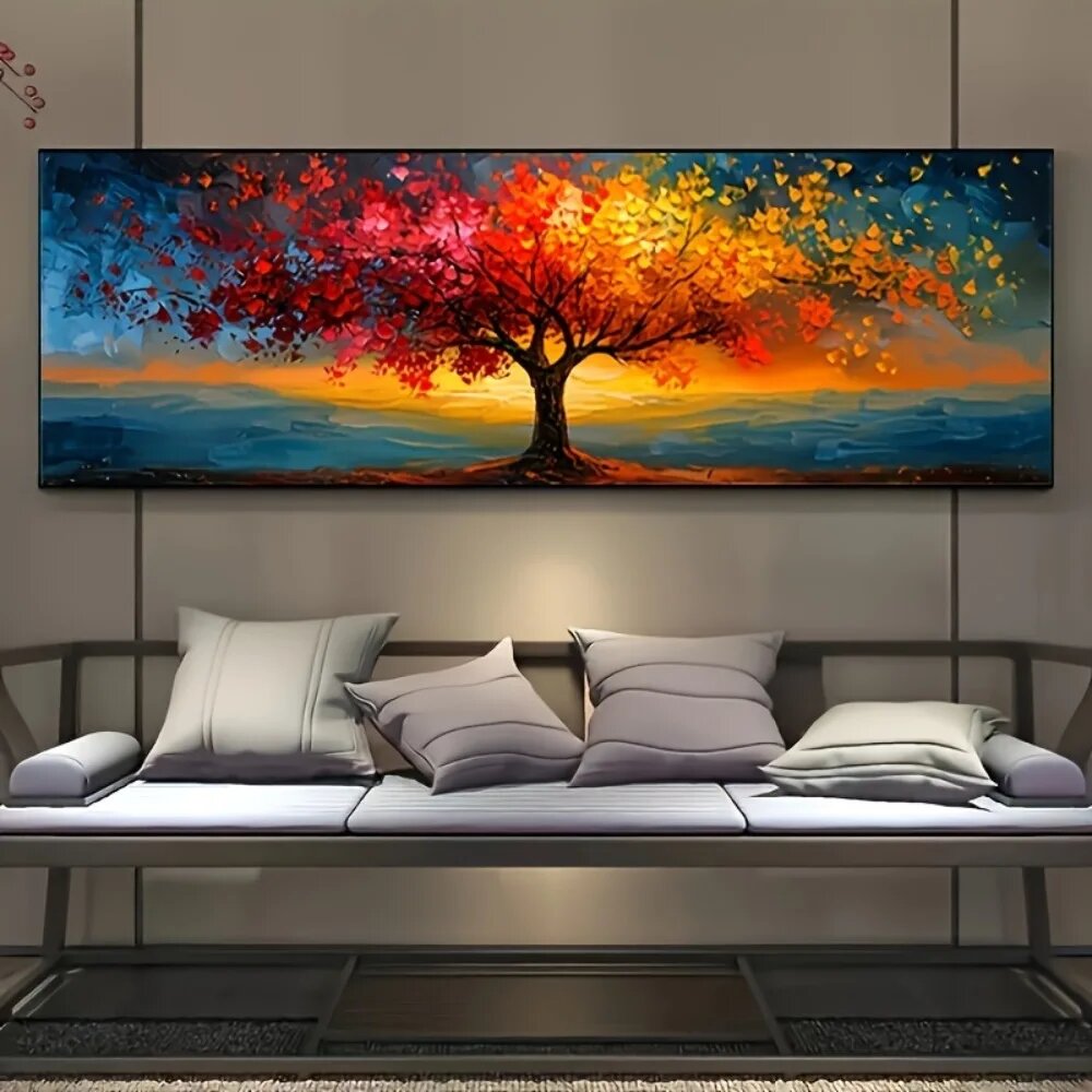 Абстрактная картина «Древо Жизни» на холсте 40x120cm-unframed