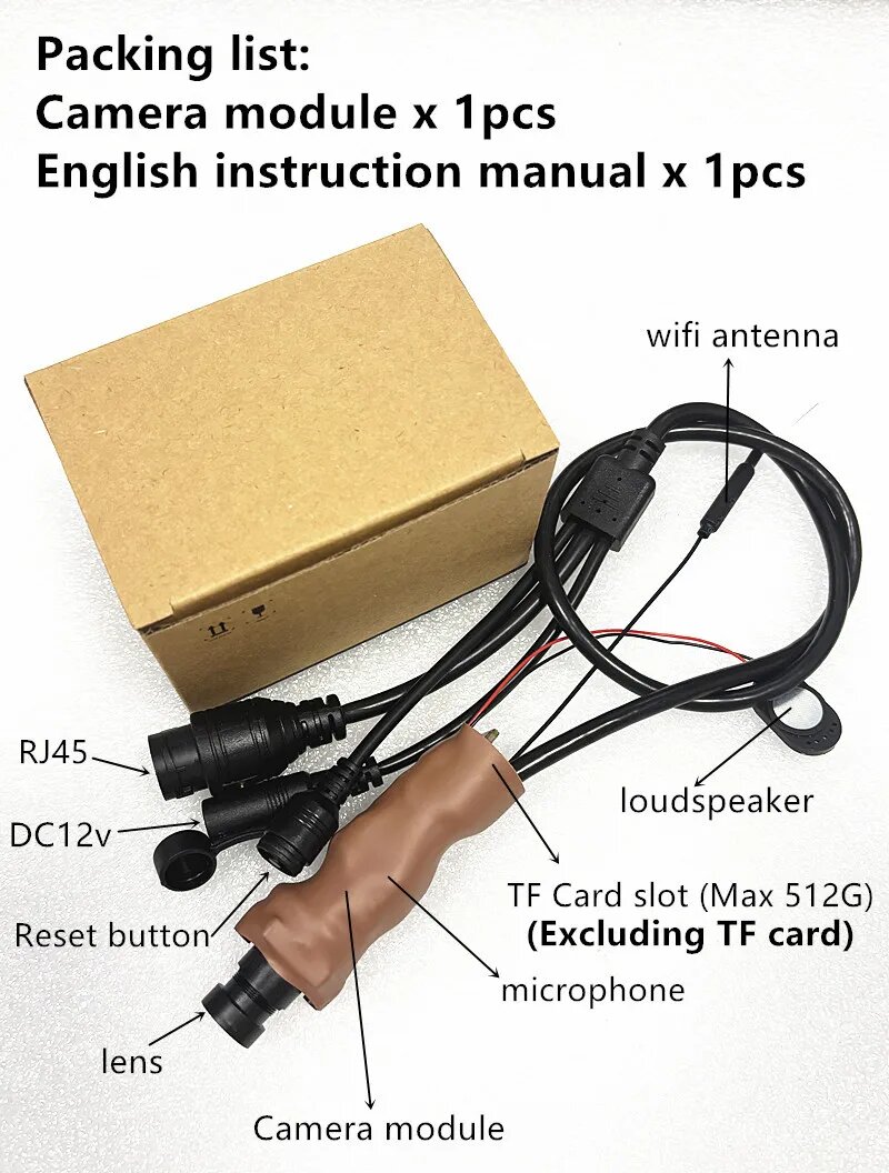 5MP POE Wifi Звездная камера Мини Wifi 6 HI3516C Модуль низкой светочувствительности миниатюризации поддерживает SD-карту 512G P2P 1T CPU-