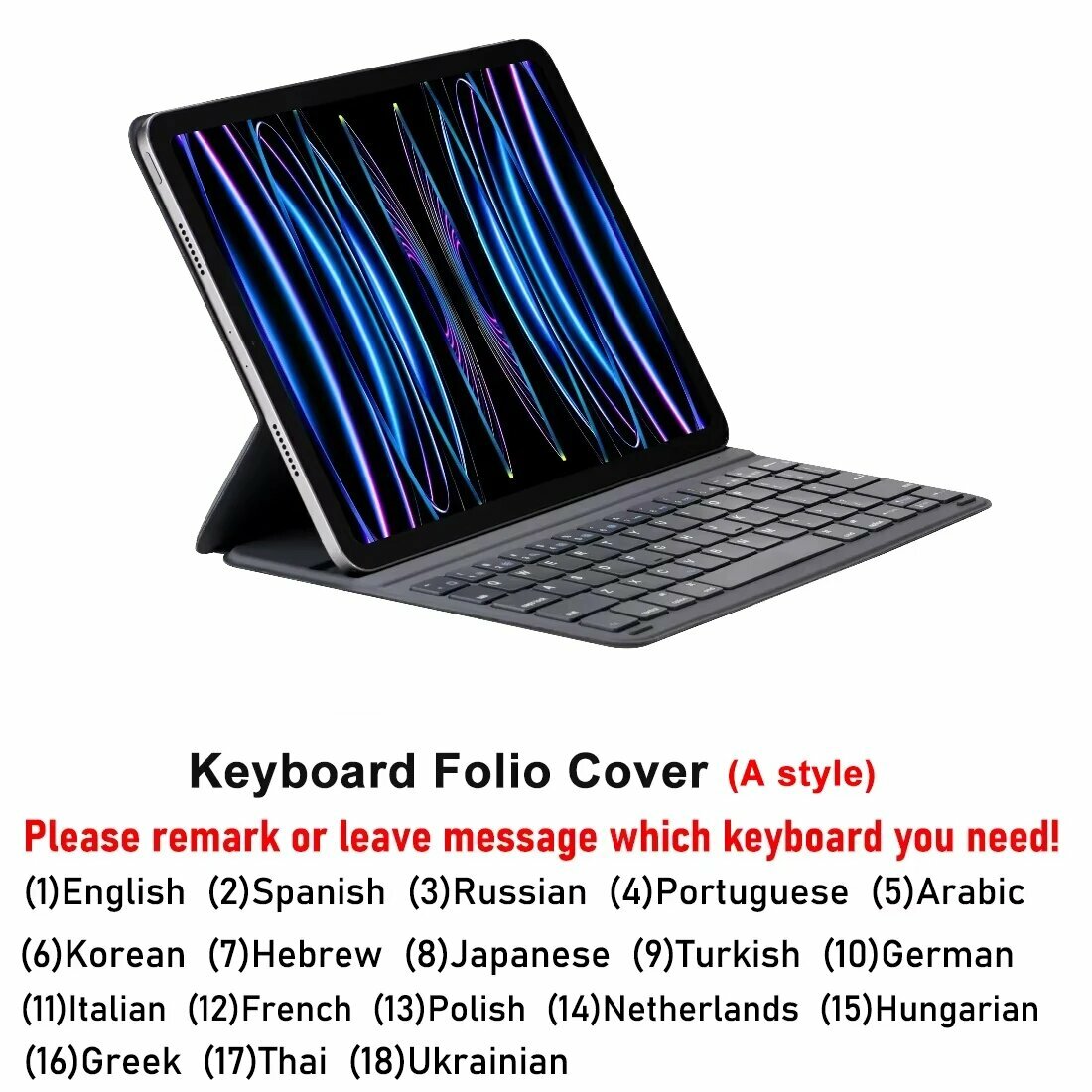 Клавиатура-чехол PULUZ для iPad Air 13" (M2/M3/M4), Russian Keyboard, Cover A