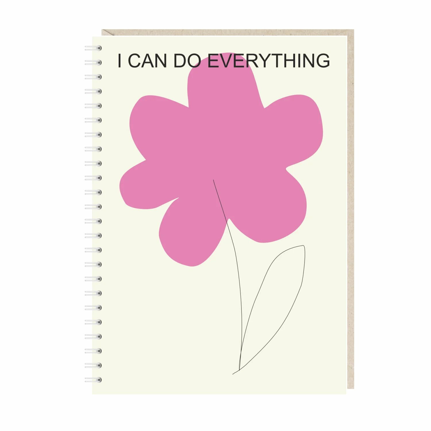 Блокнот Mitrozhe «I can do everything» цветок, А5, 50 листов, бежевый
