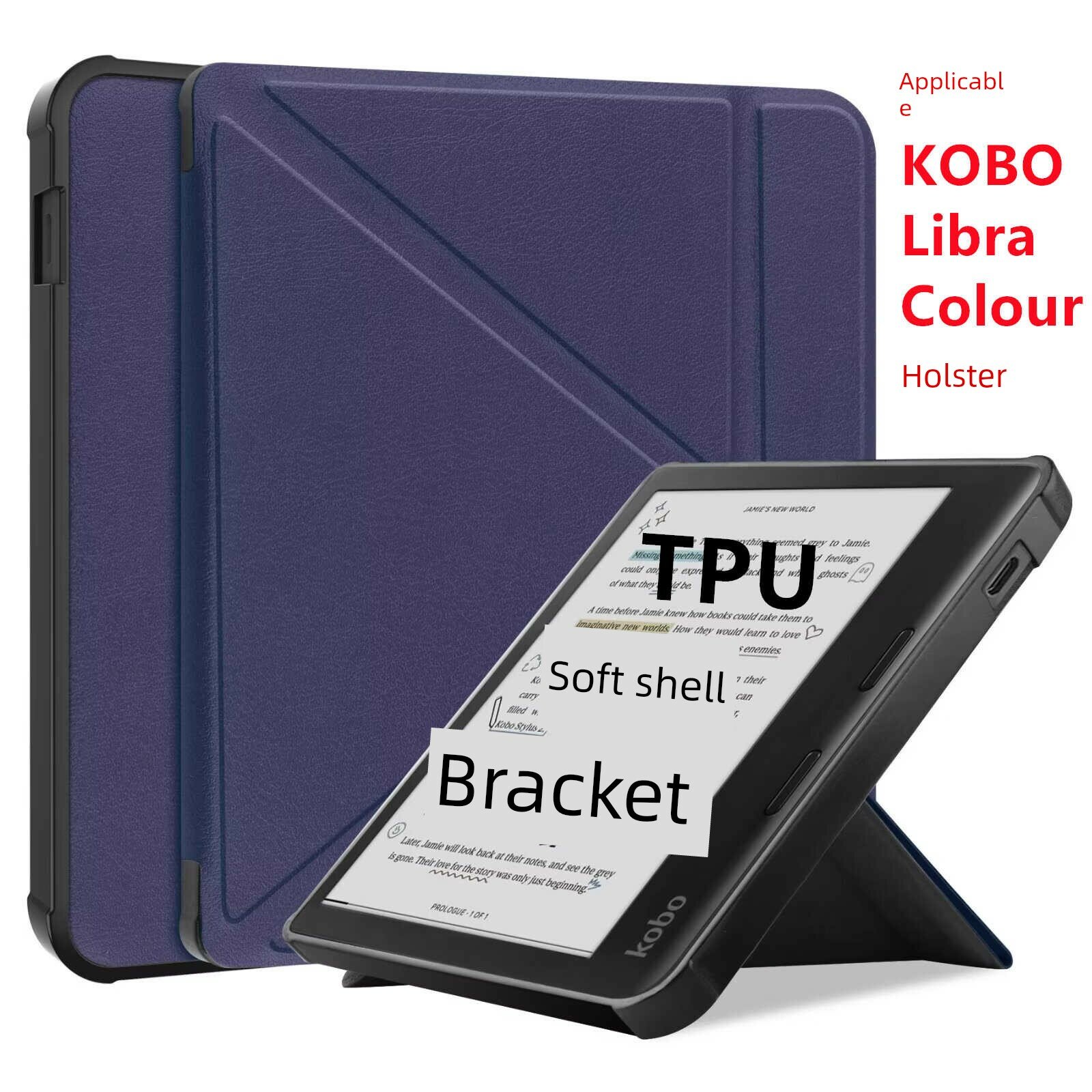 Защитный чехол из ТПУ для планшета KOBO Libra Colour, глубокий синий цвет