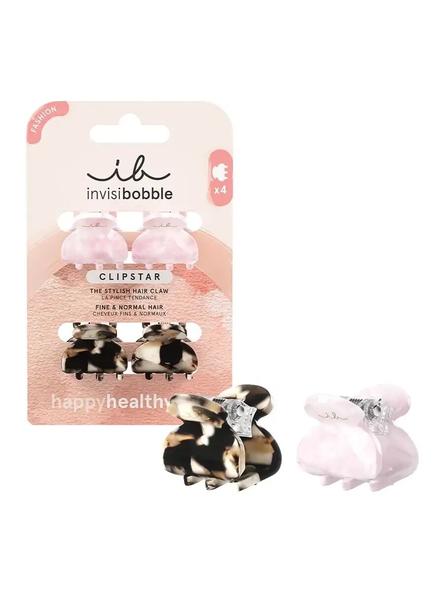 Мини заколки-крабики CLIPSTAR Petit Four, 4 шт.