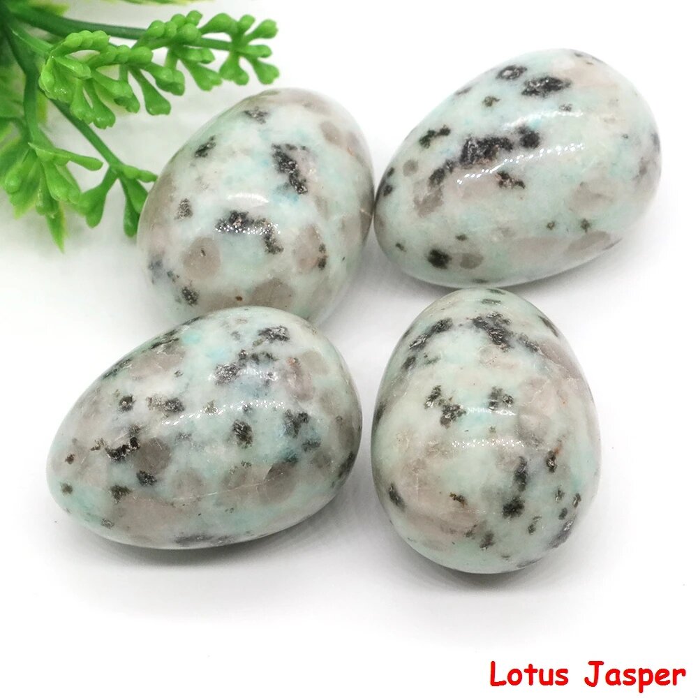 Яйцо Lotus Jasper, натуральный камень, 22x30 мм