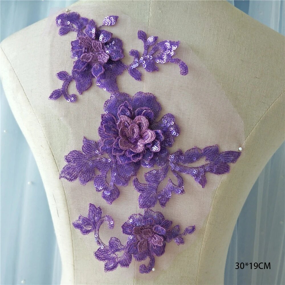 Фиолетовые вышитые нашивки ZYLPYY для одежды Сиреневый, Style 6