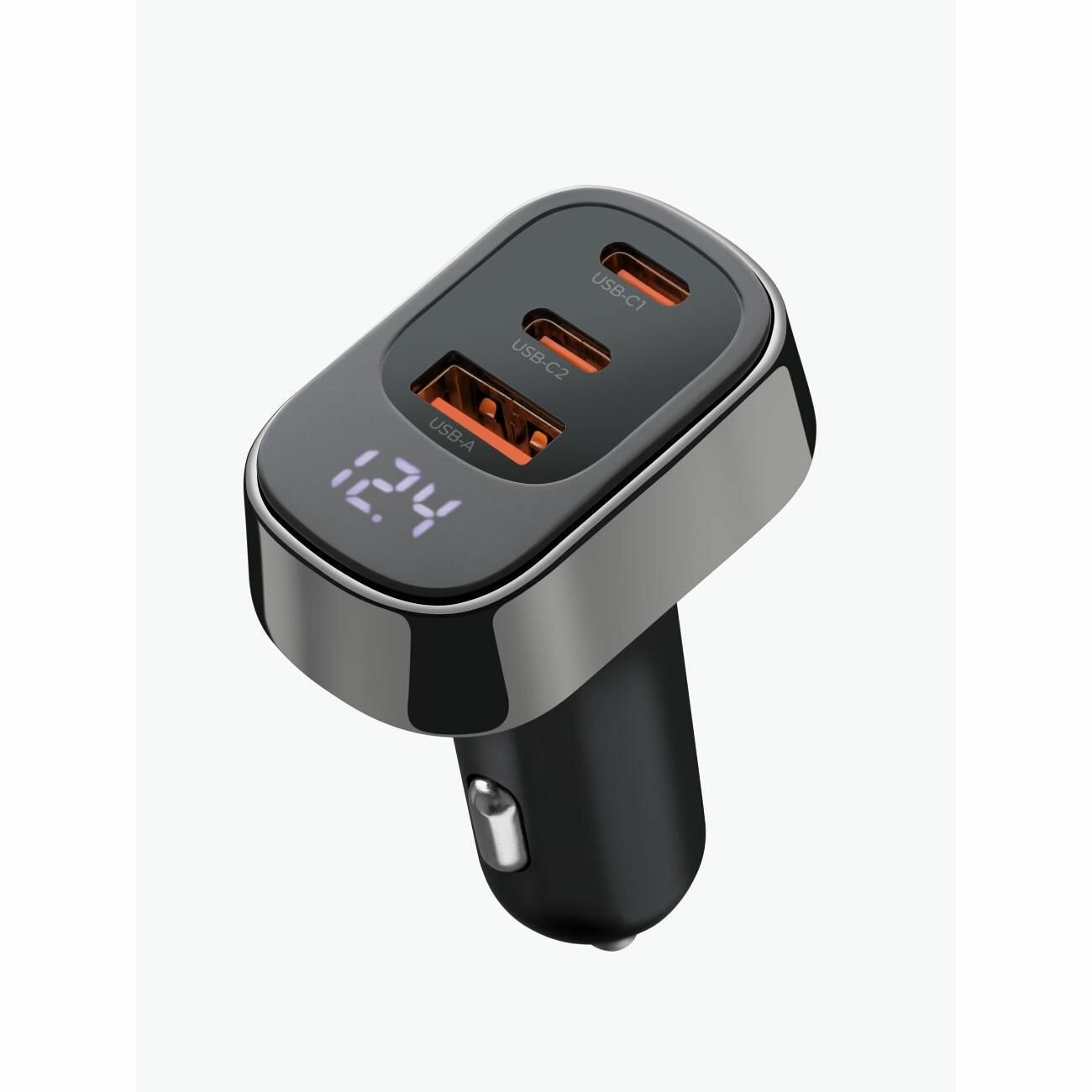 Автомобильное зарядное устройство Deppa USB-A + 2xUSB-C, PD, QC 3.0, 100W, черное