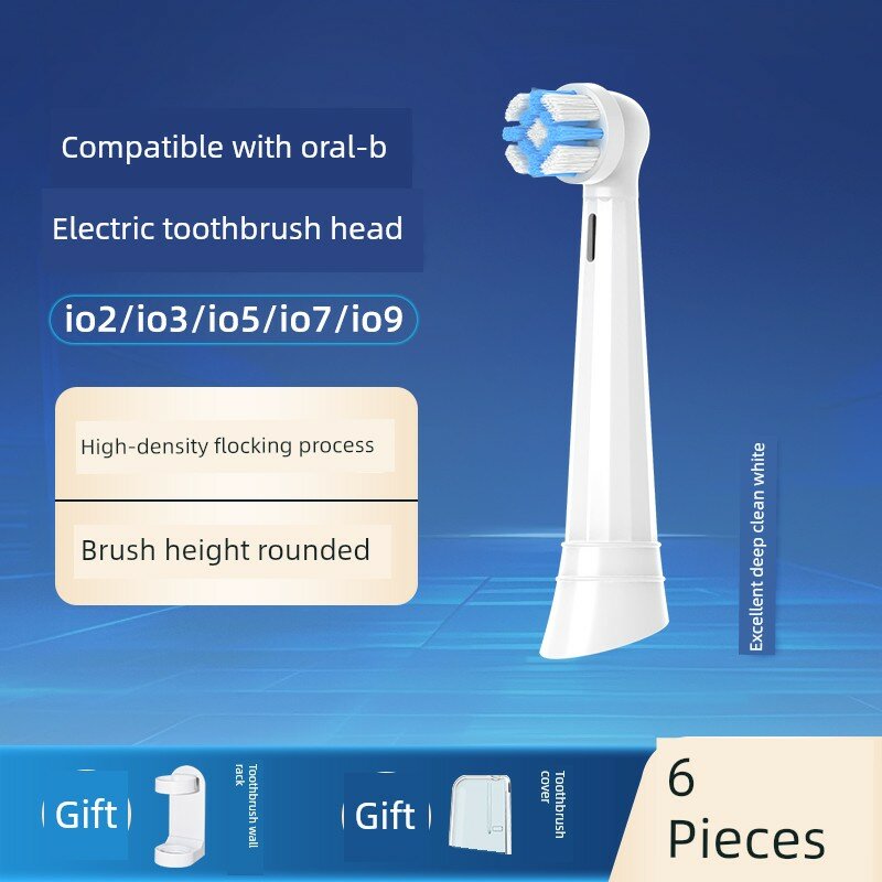 Сменные насадки для электрической зубной щетки Oral-B серии iO глубокая очистка белые 6 шт для io2 io3 io5 io7 io9