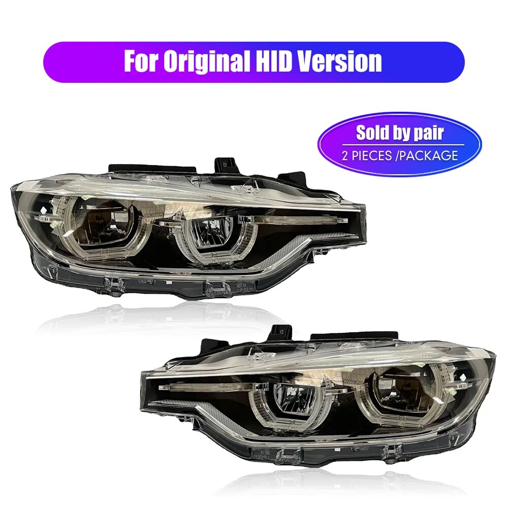 Пара светодиодных фарах для автомобиля BMW 3 серии F30 F35 318 320 325 328M 330 335 передних фар DRL Headlights Tuning Light