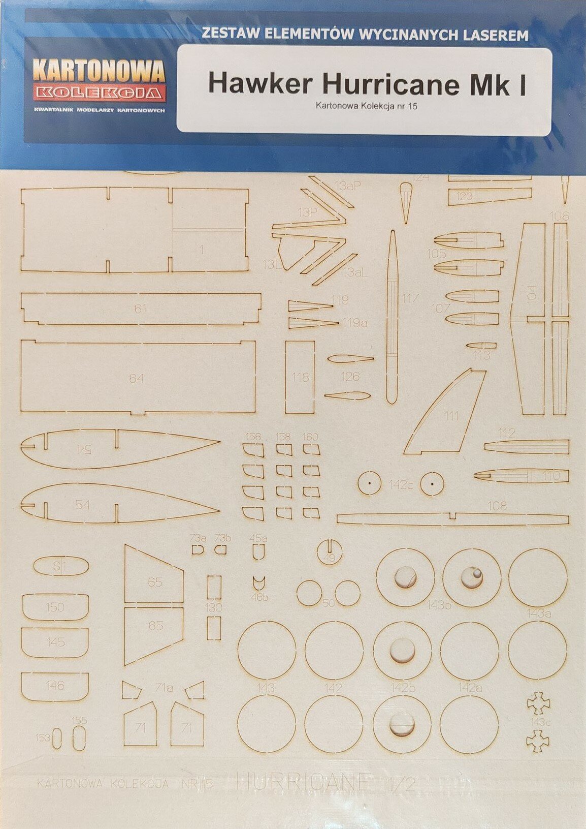 Лаз. резка к модели Самолет Hurricane Mk I KARTONOWA KOLEKCIA №15
