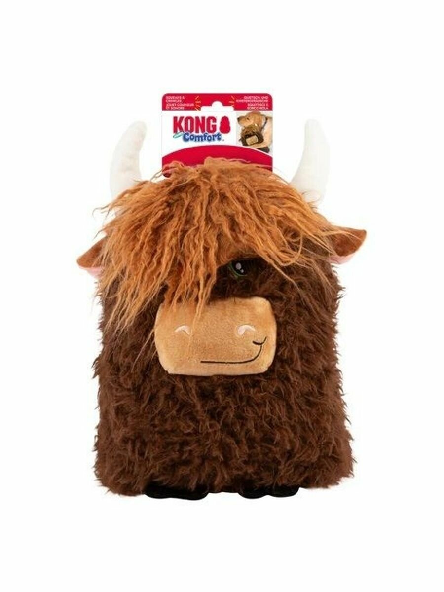 KONG Comfort Jumbo/ мягкая игрушка для собак, корова XL, коричневая
