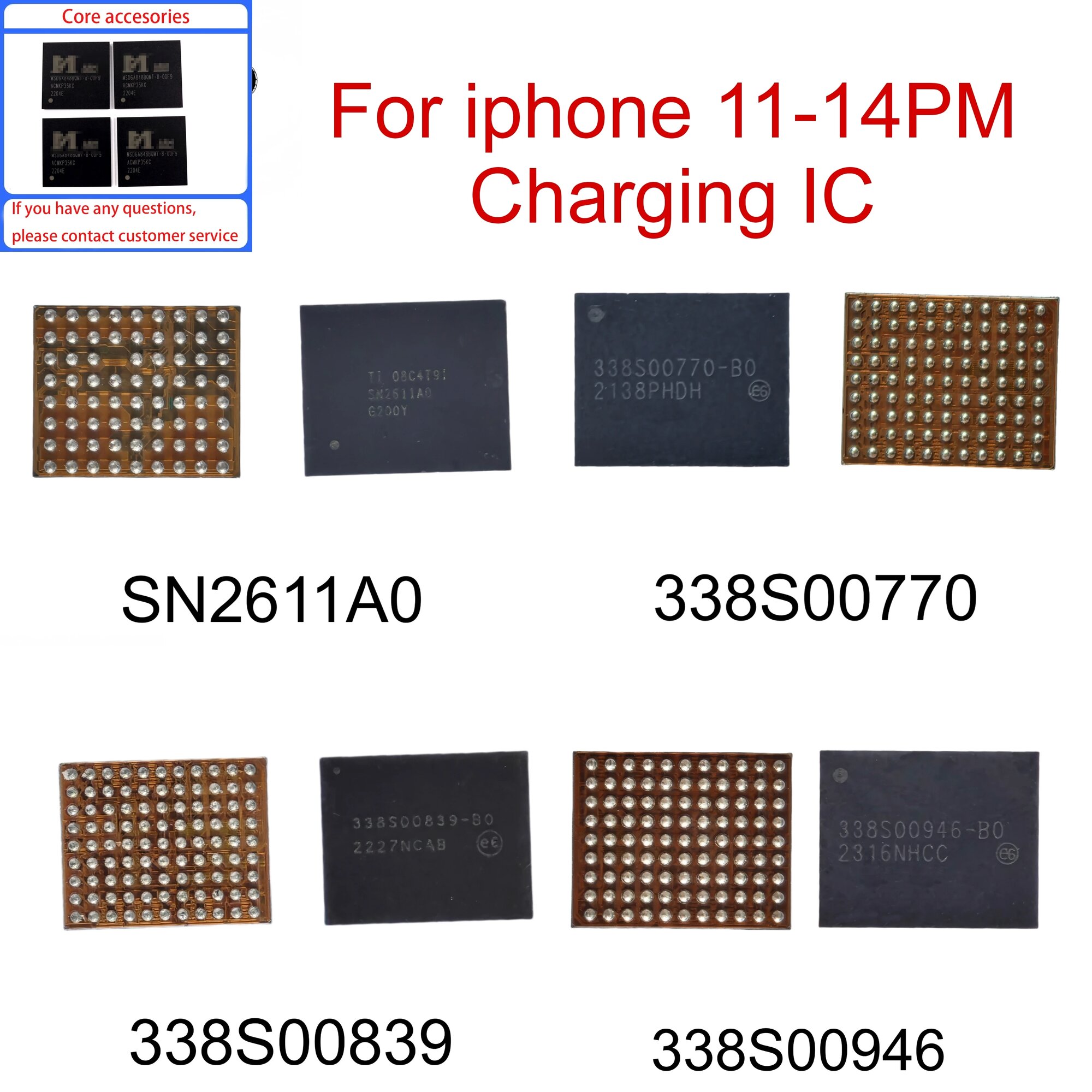 Набор микросхем TIGRIS T1 для iPhone 11/12/13/14/15 PLUS/PRO/MAX, 10PCS 3