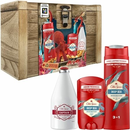 Набор косметических средств Old Spice Deep Sea, гель для душа 250 мл, дезодорант 50 мл, вода после бритья 100 мл