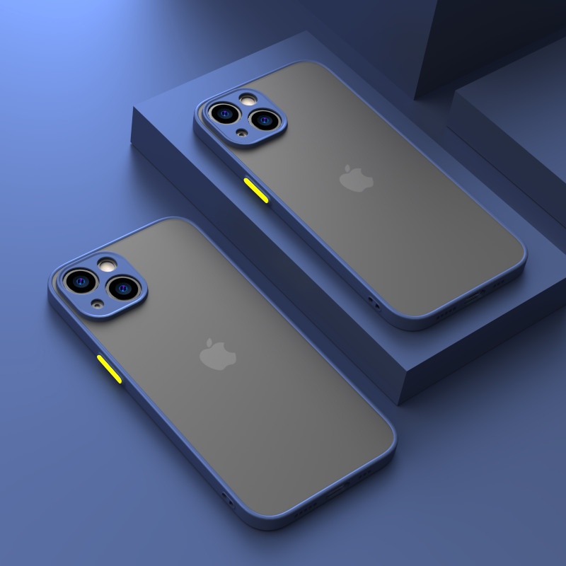 Чехол для iPhone 13 Pro Max из силикона, ультратонкий, с полной защитой объектива, матовая поверхность, морской синий