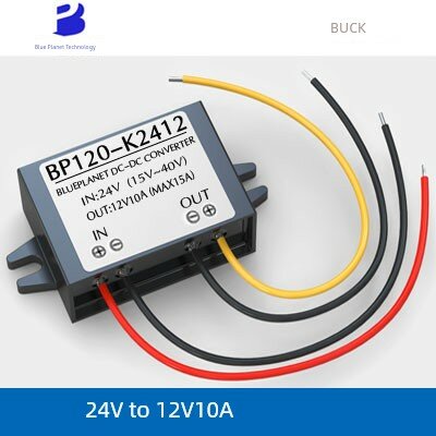 24V в 12V DC-DC понижающий модуль 10А, средний пластиковый корпус, водонепроницаемый преобразователь питания для