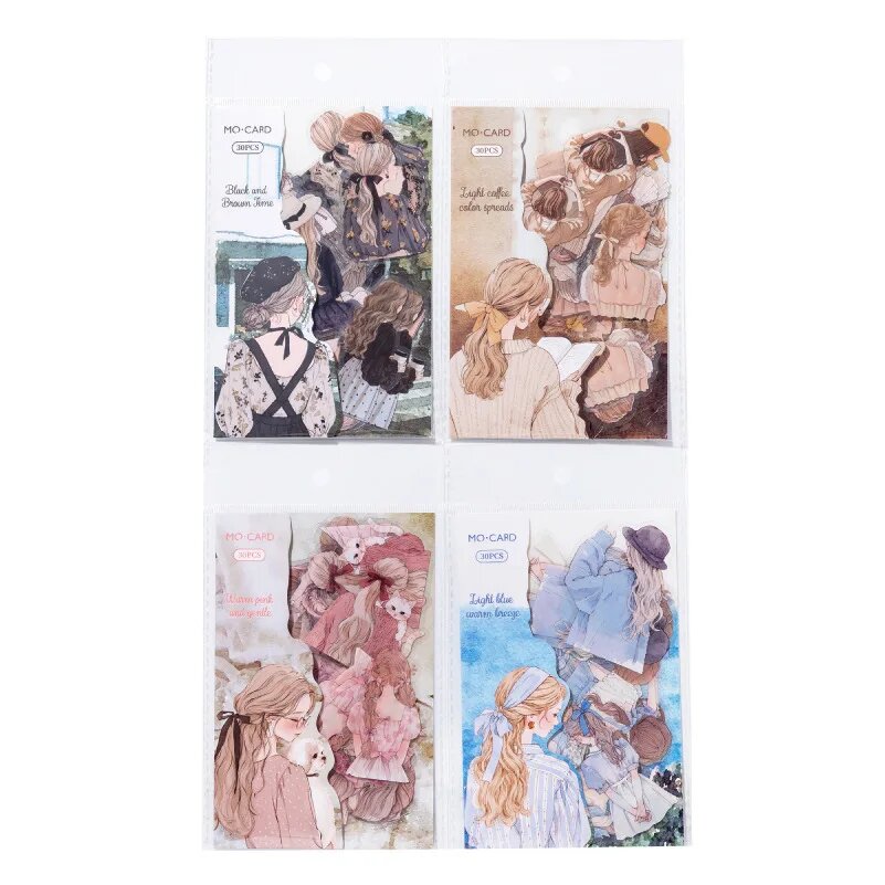 Винтажная наклейка для коллажа Turning Moment set of 4