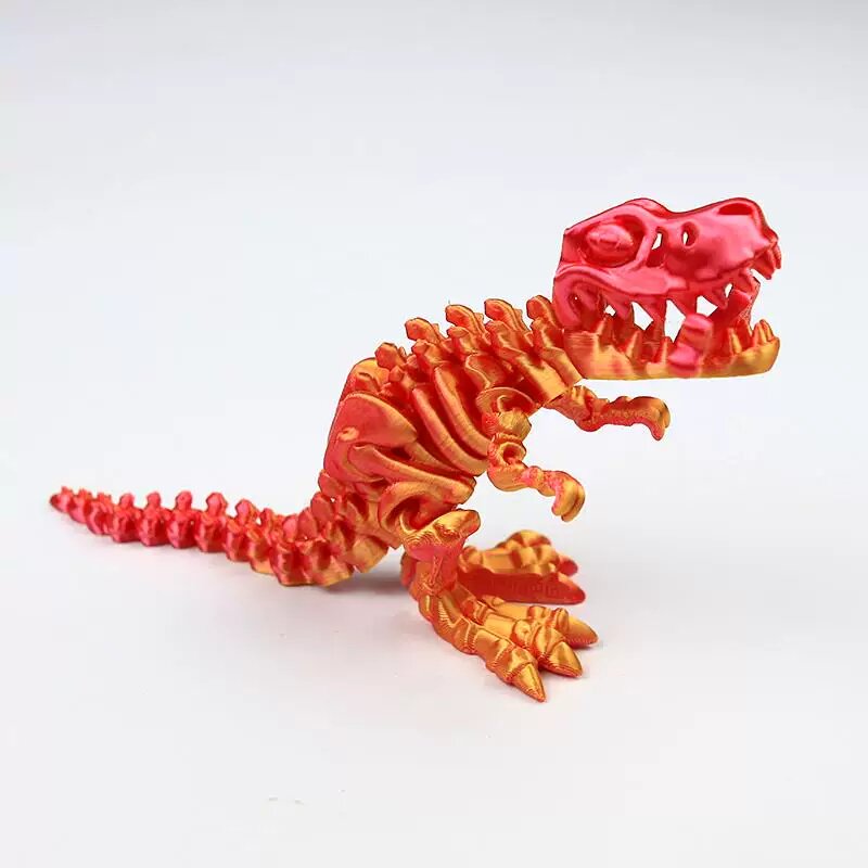 16 см красная и золотая 3D-печатная фигурка тиранозавра-рекса коллекционная модель