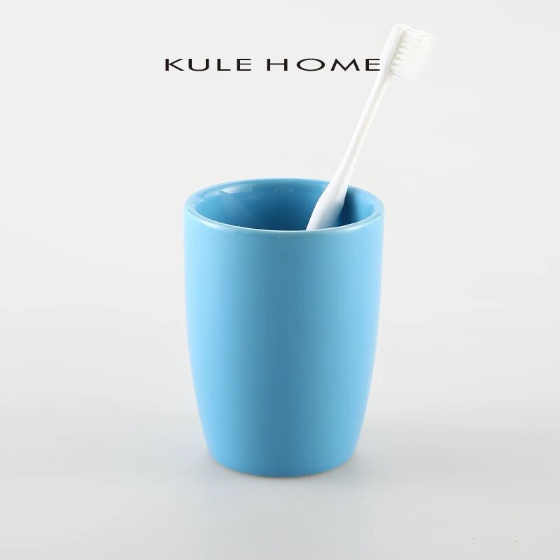 KULE HOME Простая чашка для полоскания рта светло-голубого цвета - 1 шт. для дома, современный дизайн, не скользит