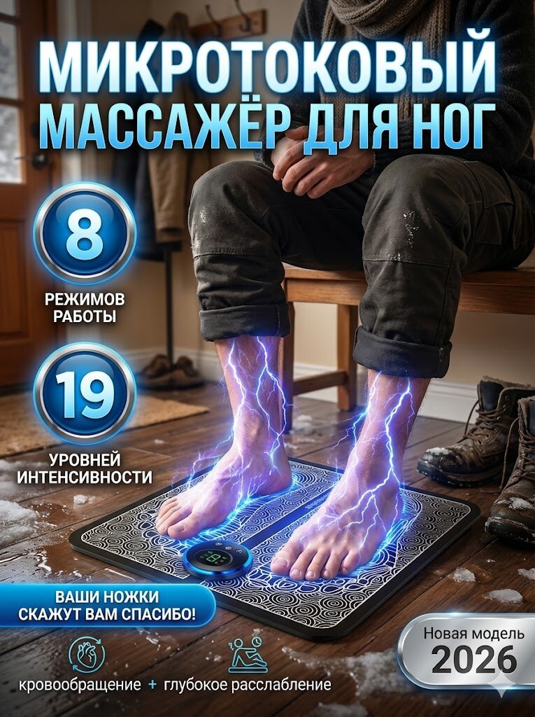 Тренажёр-миостимулятор EMS Foot Massager для стоп, массажер для ног