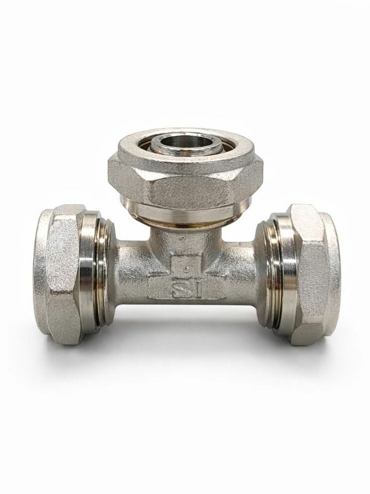 Тройник обжимной для металлопластиковой трубы 20x20x20 STI