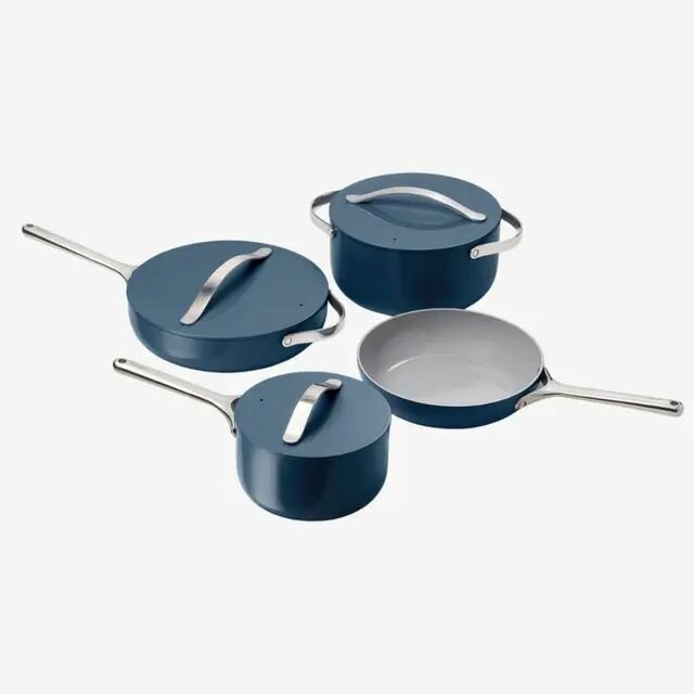 Caraway Набор посуды для приготовления Non-Toxic Ceramic Non-Stick Cookware Set, Navy