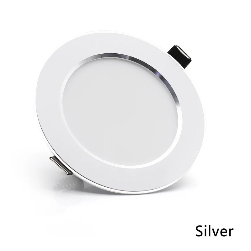 Светодиодный потолочный светильник 9W, серебряный, Warm White