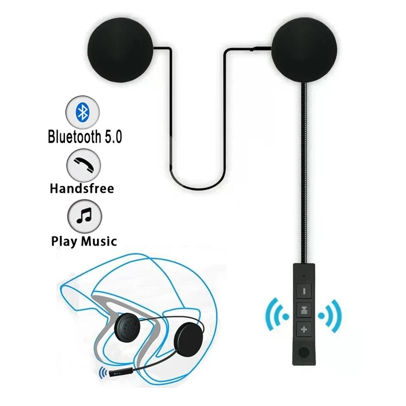 Bluetooth гарнитура для мотоциклетного шлема BT5.0 беспроводные наушники для езды на мотоцикле с защитой от помех