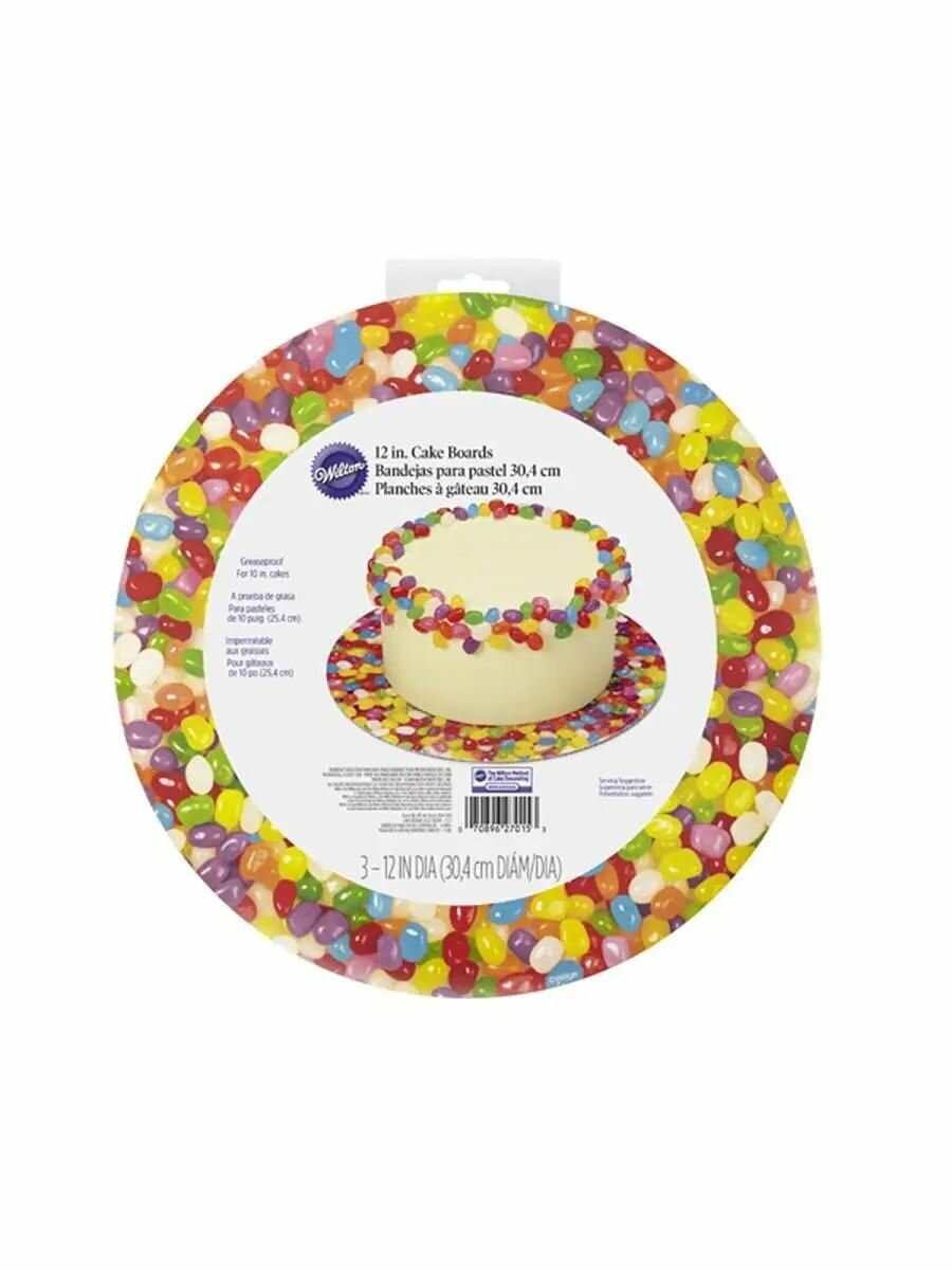 Основа для торта Wilton Веселая фасоль, диаметр 30 см, белая, WLT-2104-7015