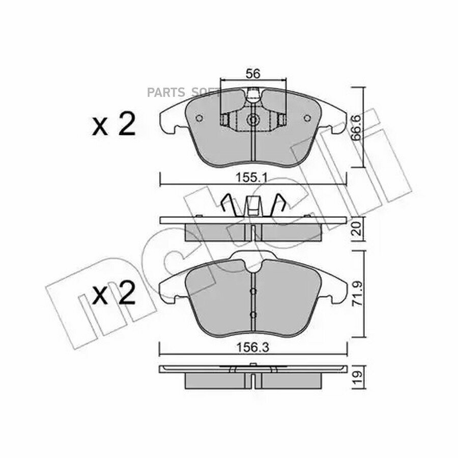 Колодки тормозные METELLI 2206750