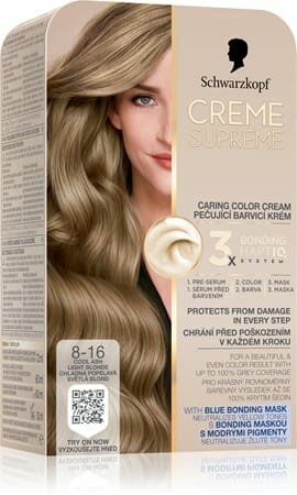 Краска для волос Schwarzkopf Creme Supreme, оттенок 1-0 Natural Black, 60 мл