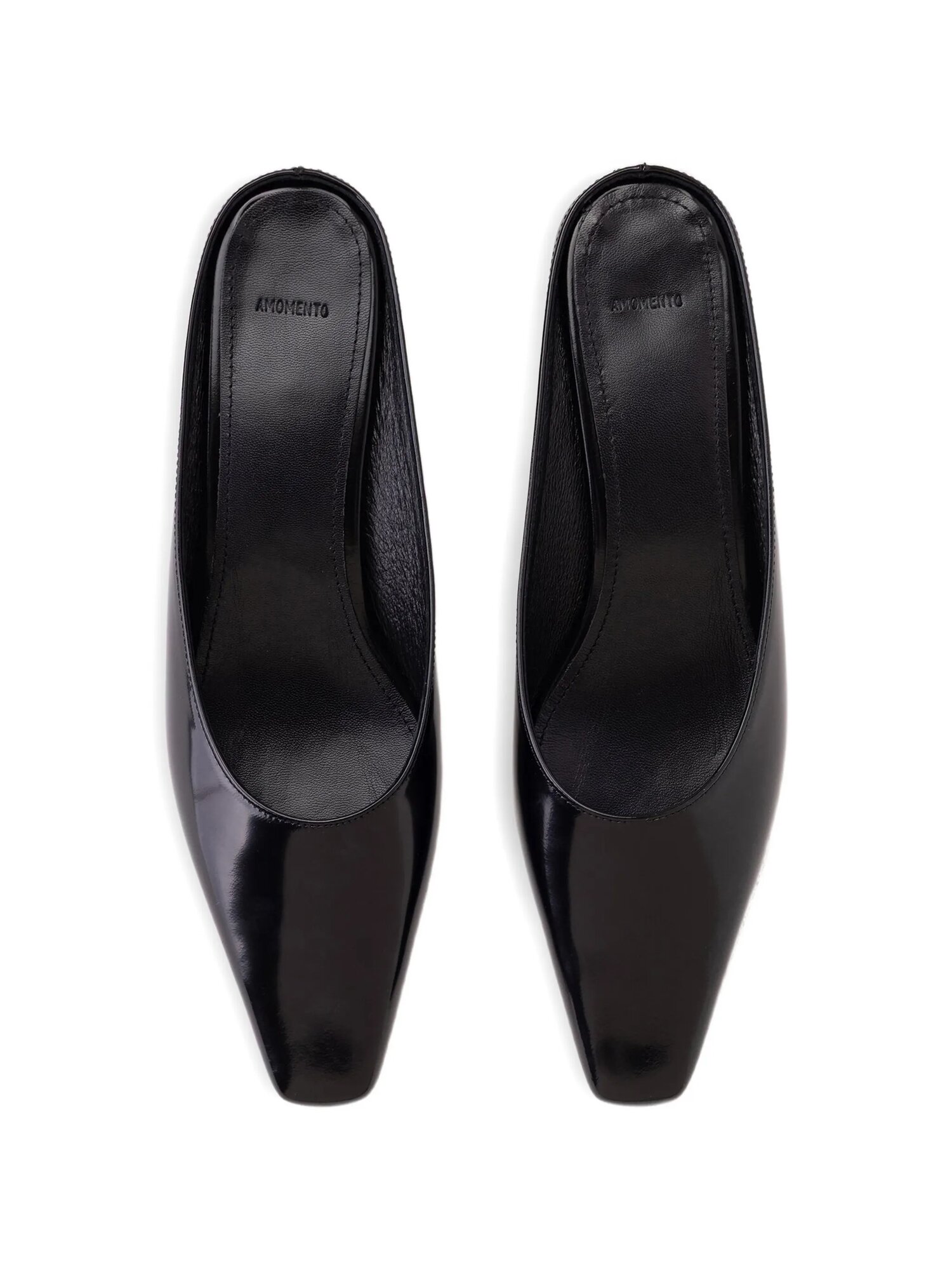 Мюли AMOMENTO Pointed-toe wedge-heel mules, размер 36, black/black — фото 1