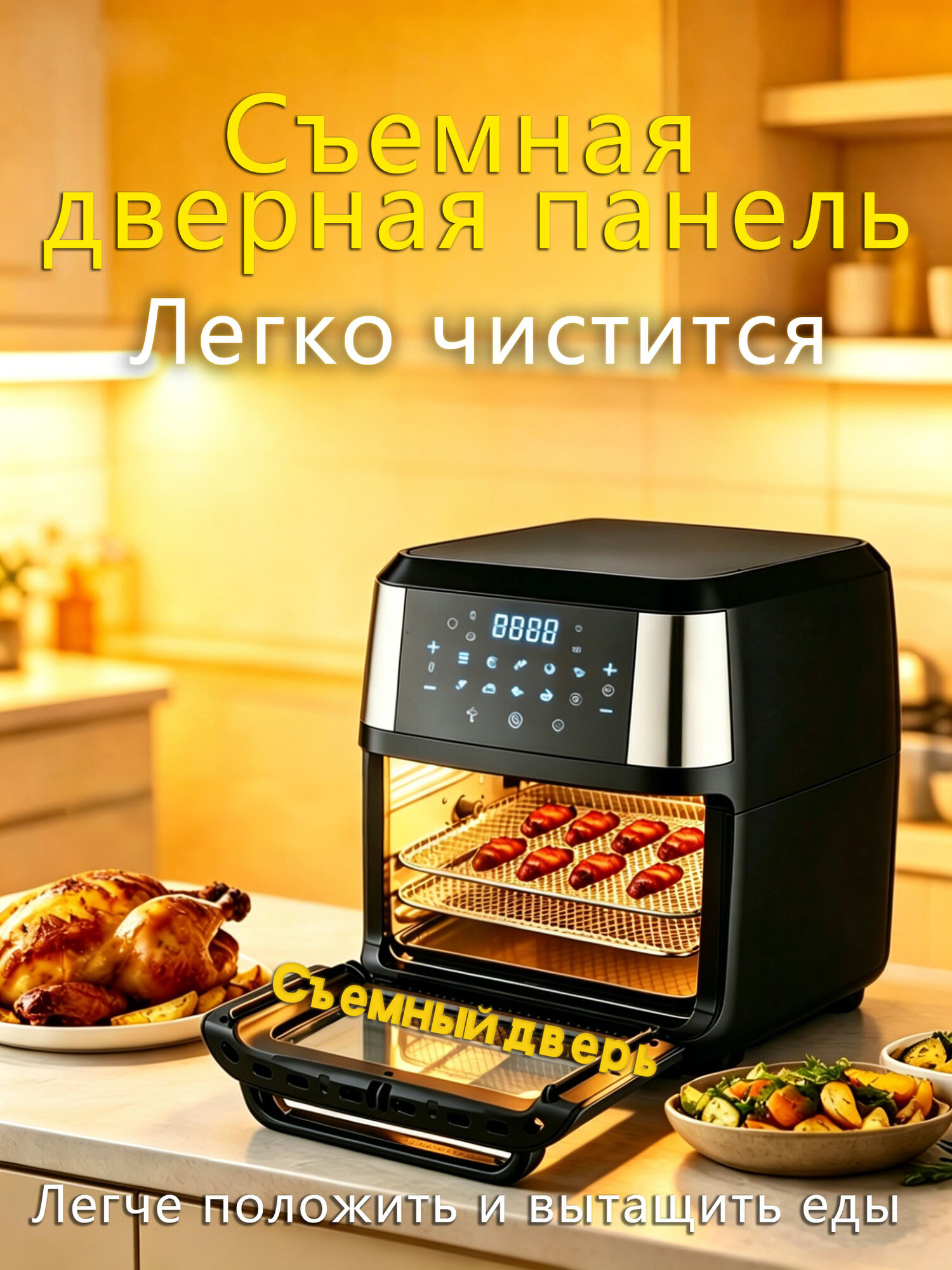 Аэрогриль-шкаф, мощность 2100 Вт, 10.5 л, 10 режимов приготовления