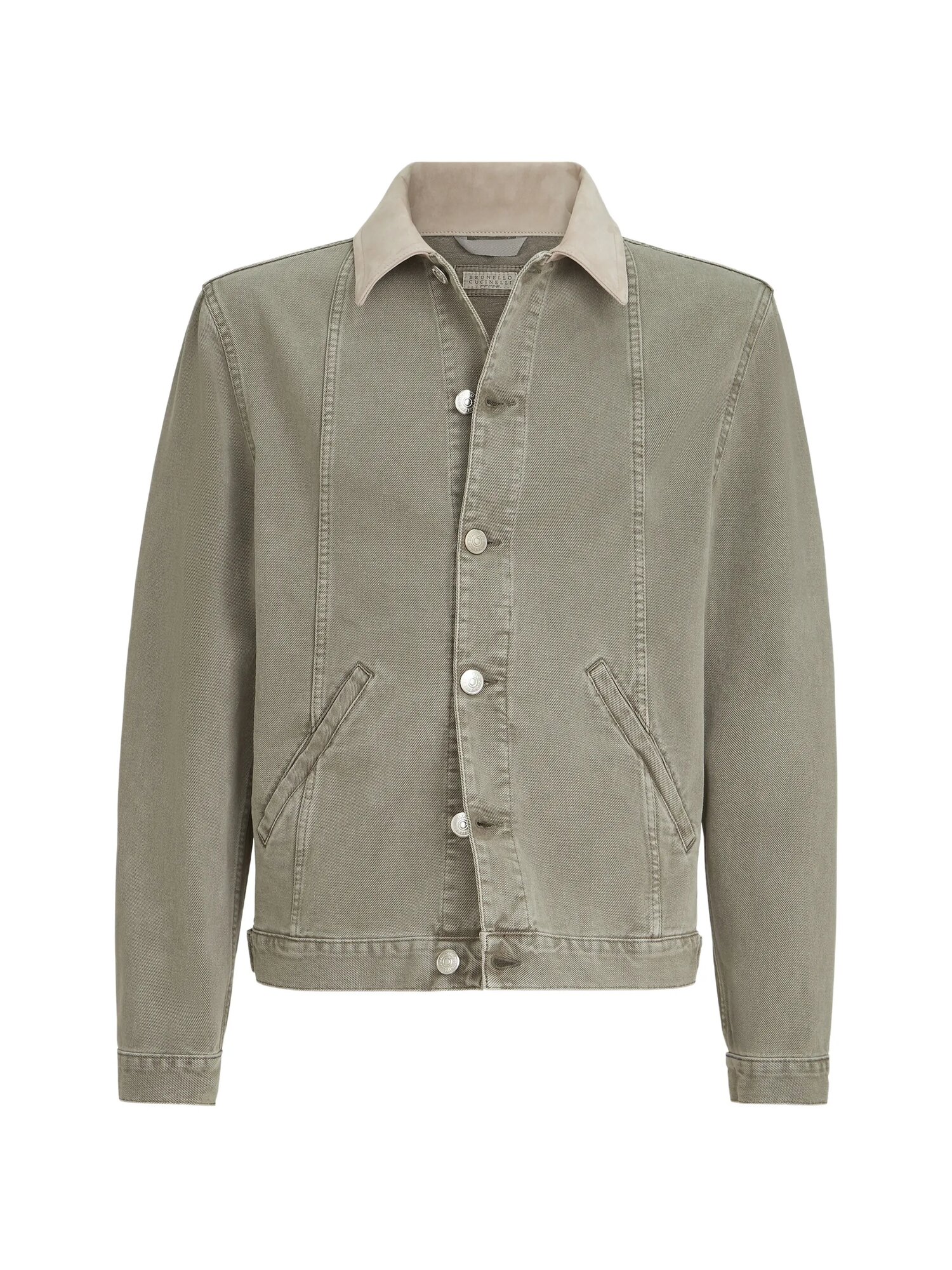 Куртка Garment-dyed outerwear jacket in denim with leather collar