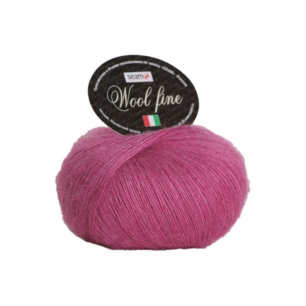 Пряжа для вязания Seam Wool fine 22 ярко-розовый 50 гр/310 м 50% шерсть, 30% вискоза, 20% акрил