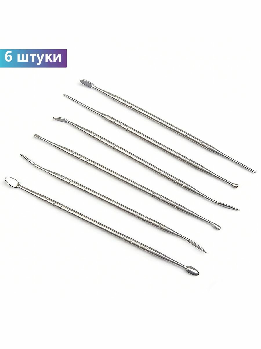 Набор из 6 инструментов для лепки из суперлёгкой глины, нержавеющие стальные резцы, принадлежности для моделирования из полимерной глины и пластилина