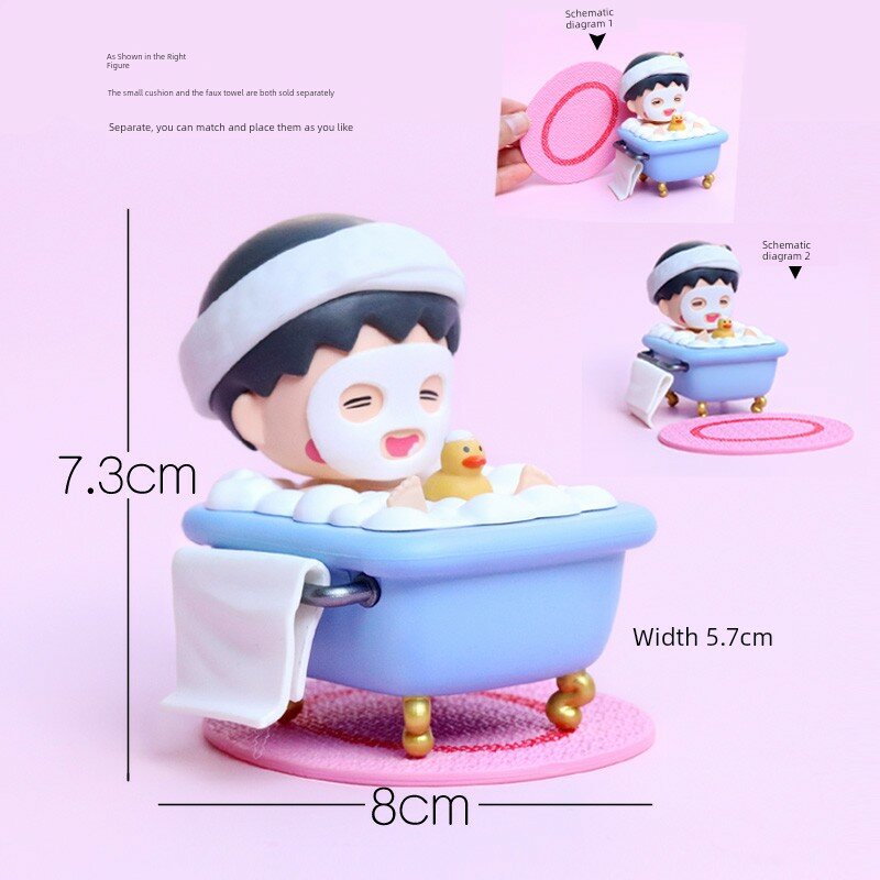 Японская аниме-фигурка Chibi Maruko-chan в слепой коробке, милая мультяшная кукла, украшение для рабочего стола,