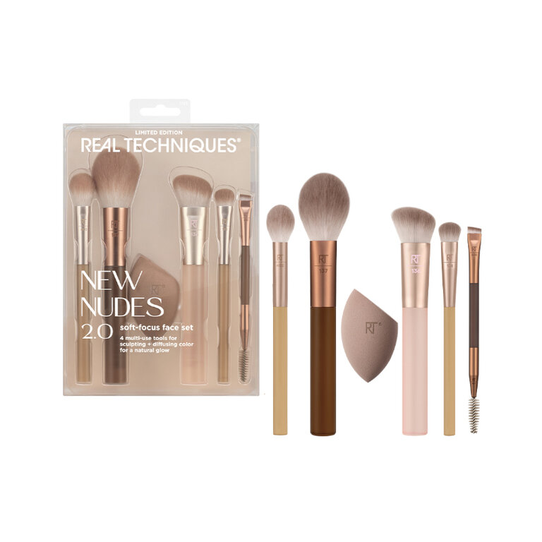 REAL TECHNIQUES New Nudes Soft-Focus Face Set Набор США 1 шт