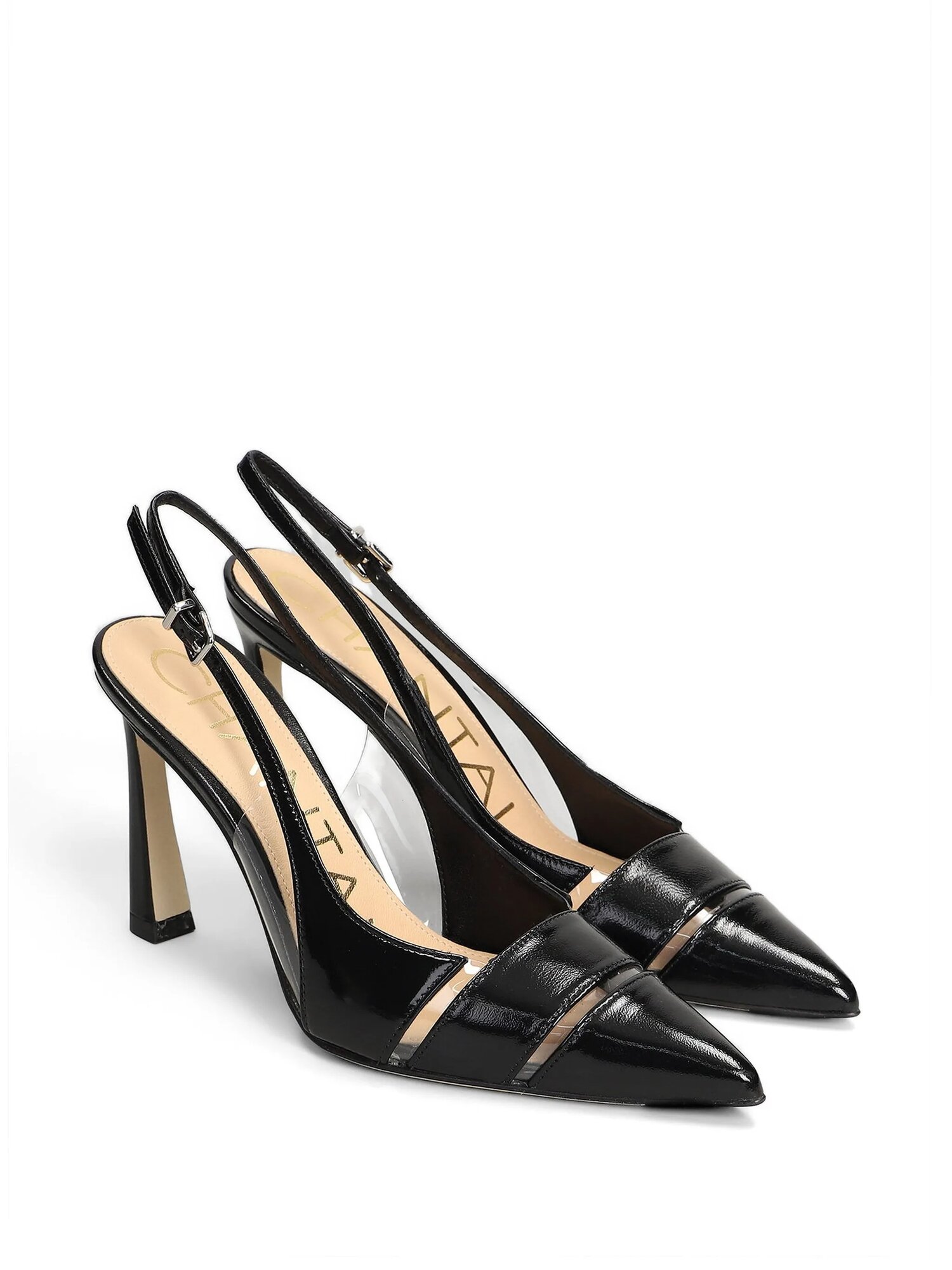 Туфли Chantal Patent-leather transparent-panel pumps, размер 36, white — фото 1