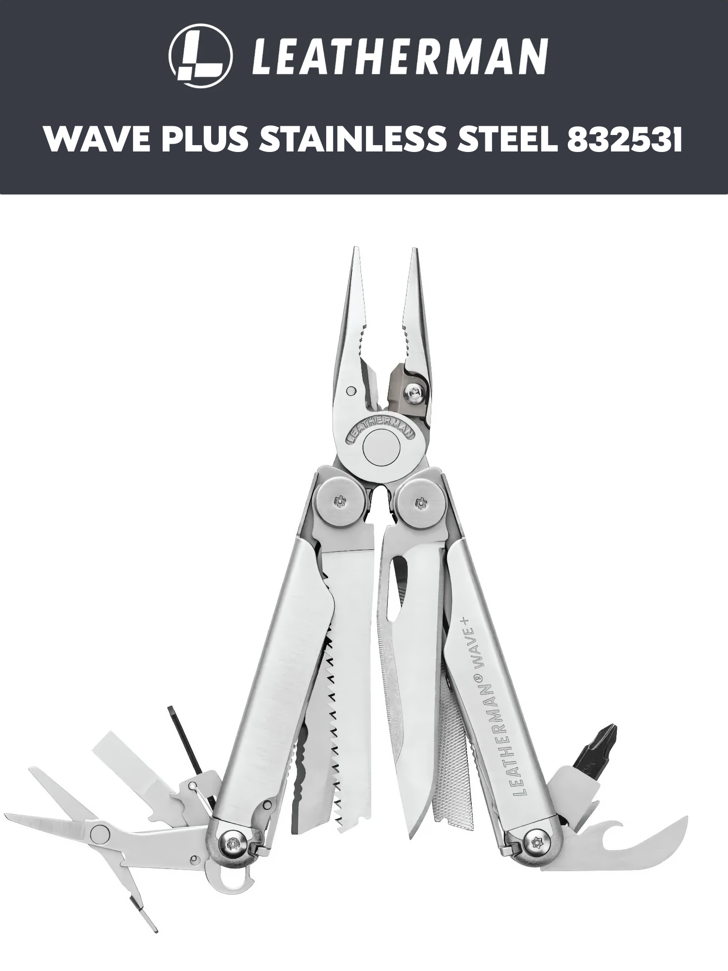 Мультитул LEATHERMAN Wave Plus Stainless Steel 832531 (без чехла)