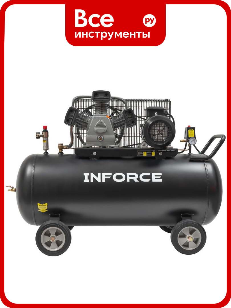 Ременной компрессор (200 л; 10 бар; 580 л/мин) Inforce BCX-200L-3P