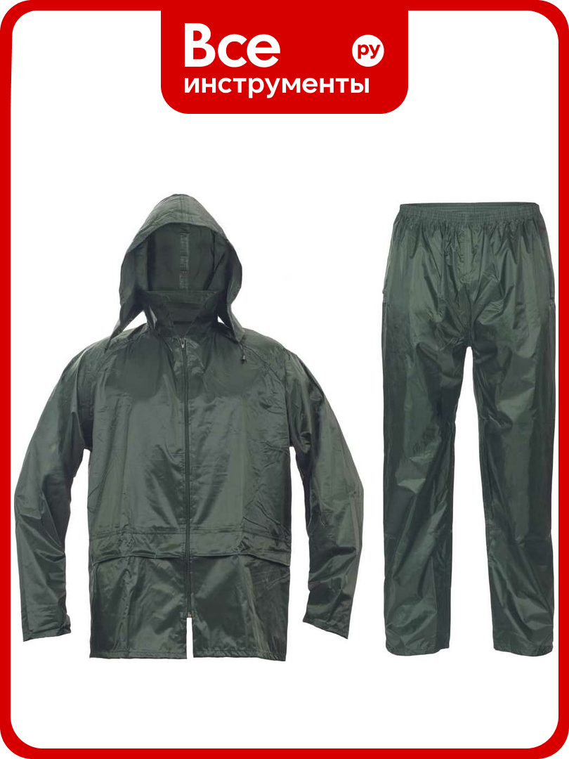 Влагозащитный костюм S.Protect PLATT 52201-3XL, зеленый, 100% полиэстер, с ПВХ-покрытием