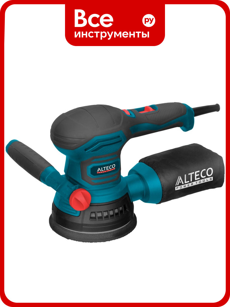 Эксцентриковая шлифмашина ALTECO EX 400-125 E 66548, предназначена для шлифовки, с щеточным двигателем и плавным пуском