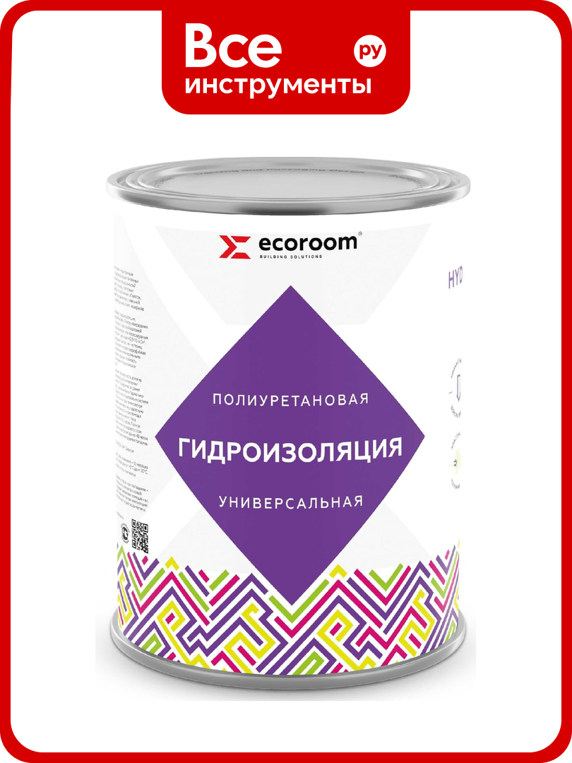 Полиуретановая универсальная гидроизоляция ECOROOM HYDRONEED, белый, 1 кг 443-1-1-Бел